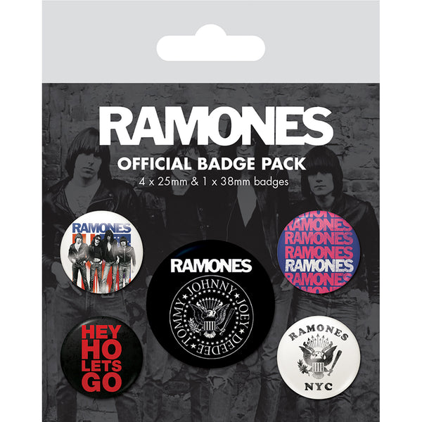 Ramones Classic Set Of 5 Badge Pack – Koolpixnz