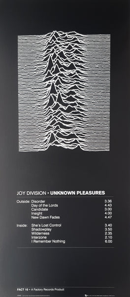 Joy Division Unknown Pleasures Rare Vintage 41cm x 91cm Slim Poster Bl ...