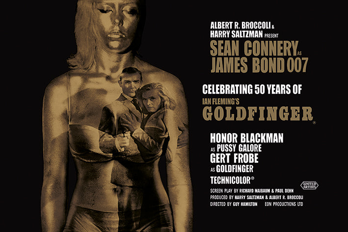 James Bond Goldfinger 50 Years Metallic Signature Large Metallic Foil – Koolpixnz