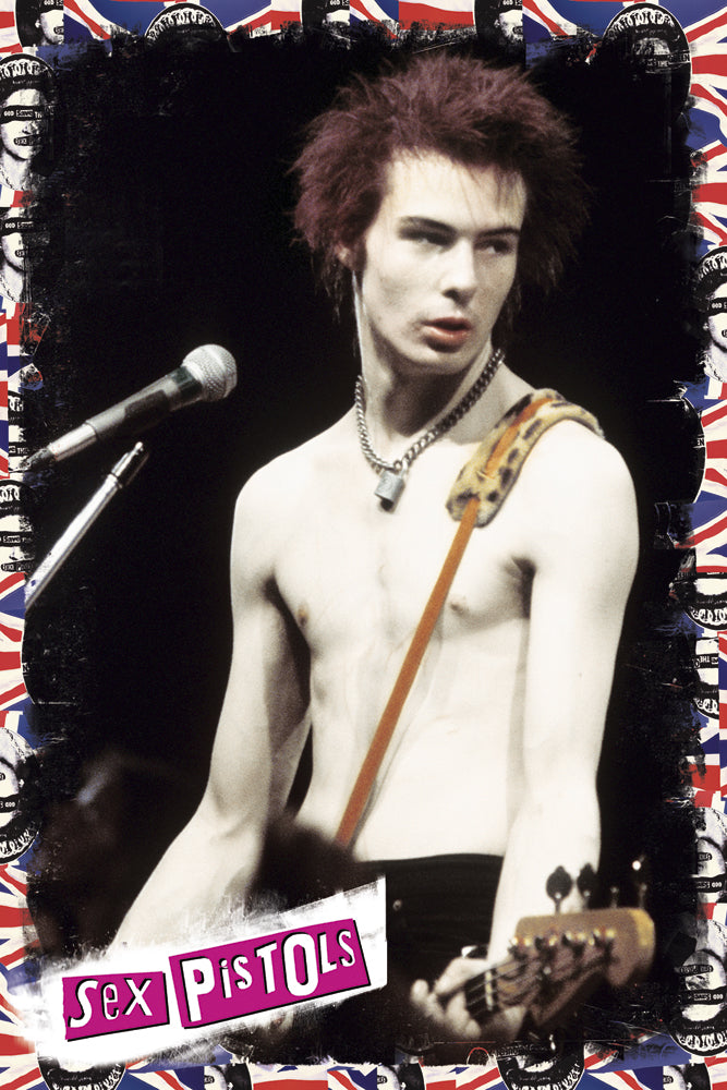 Sex Pistols Sid Vicious Guitar Maxi Poster Koolpixnz