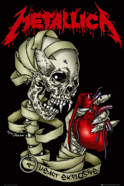 Metallica Heart Explosive Pushead Vintage Maxi Poster – Koolpixnz