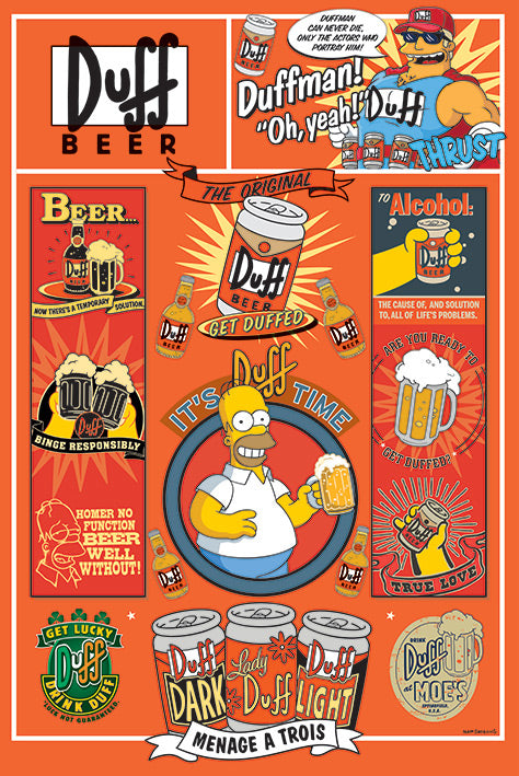 The Simpsons Duff Beer Maxi Poster – Koolpixnz