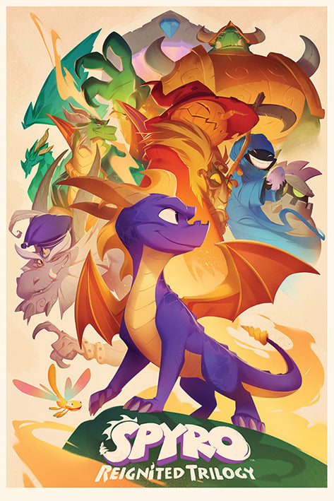 Spyro Animated Style Gaming Maxi Poster – Koolpixnz