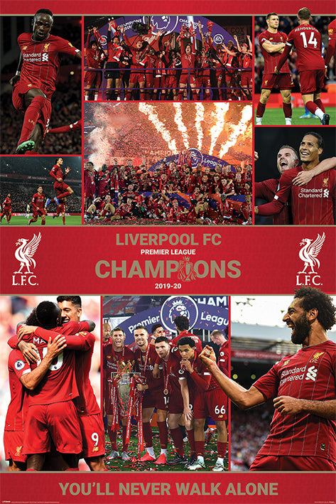 Liverpool FC Premier League Champions 19/20 Winning Season Maxi Poster ...